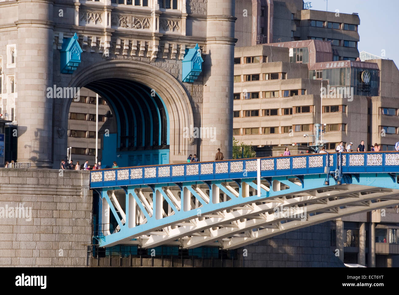 London 20 Aug 2013: Close up on Tower Bridge and the arch at the base ...