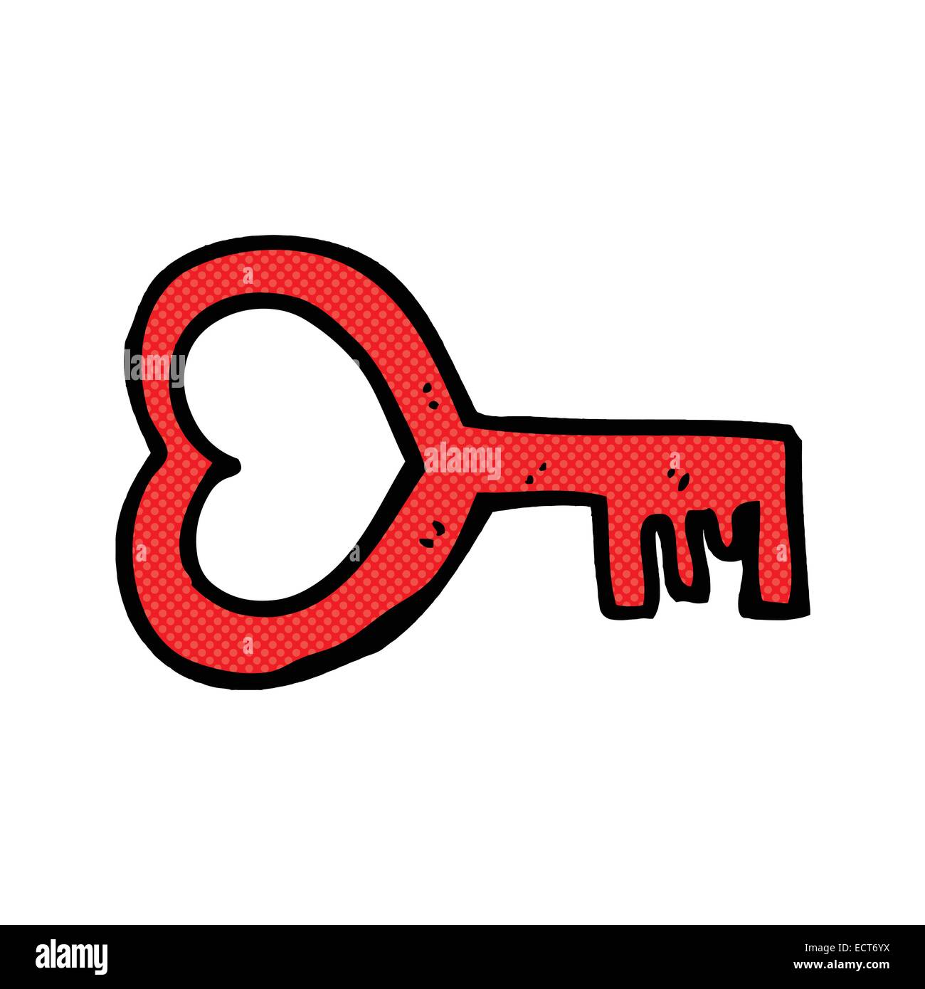 retro comic book style cartoon heart shaped key Stock Vector Image ...
