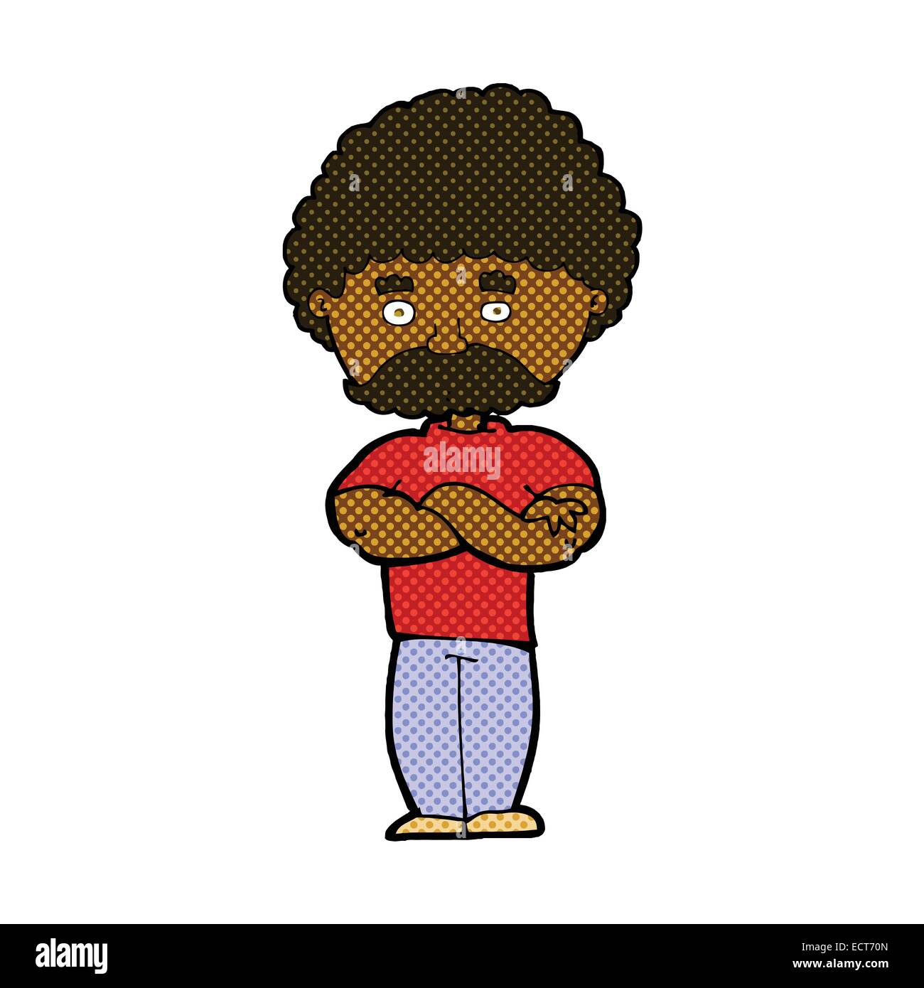 retro comic book style cartoon dad with folded arms Stock Vector Image ...