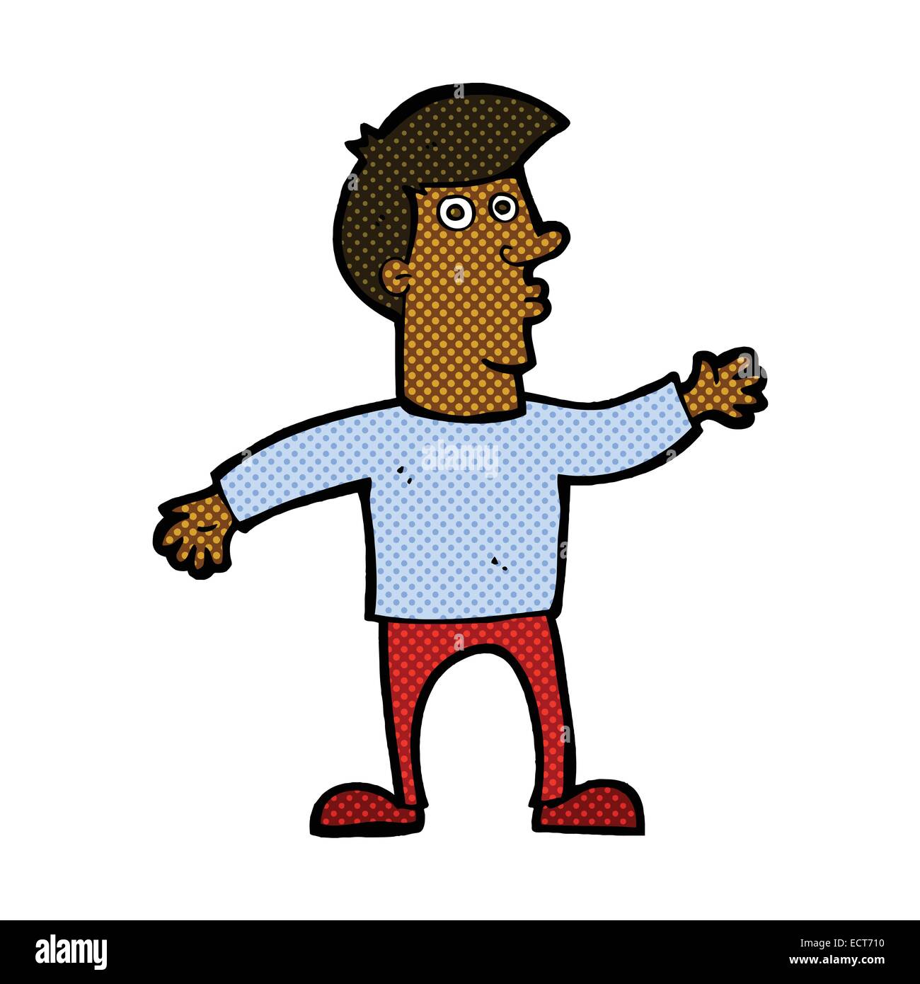retro comic book style cartoon worried man Stock Vector Image & Art - Alamy