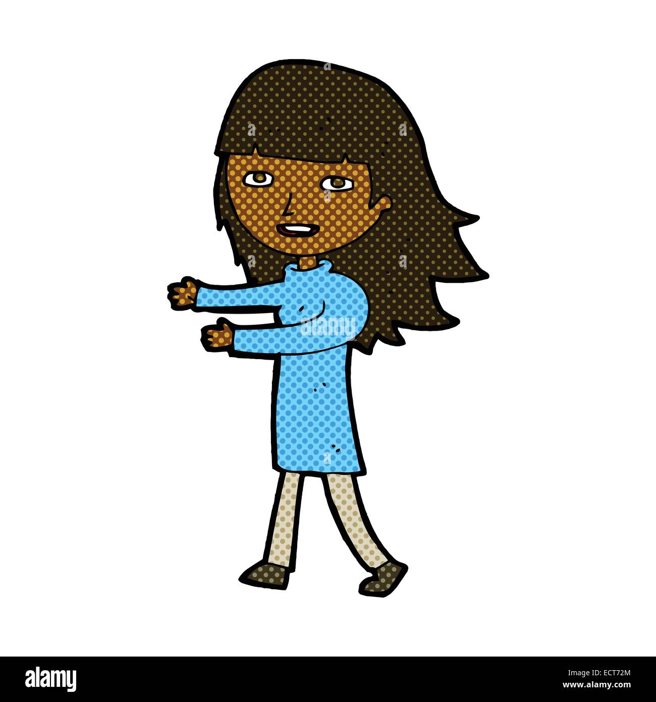 retro comic book style cartoon happy girl Stock Vector Image & Art - Alamy