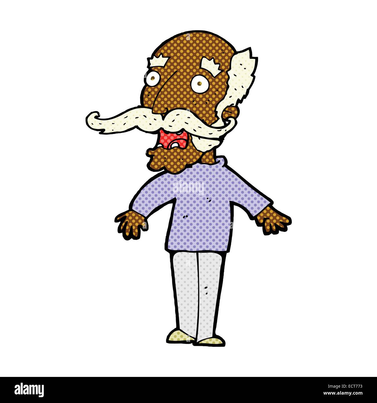 retro comic book style cartoon old man gasping in surprise Stock Vector ...