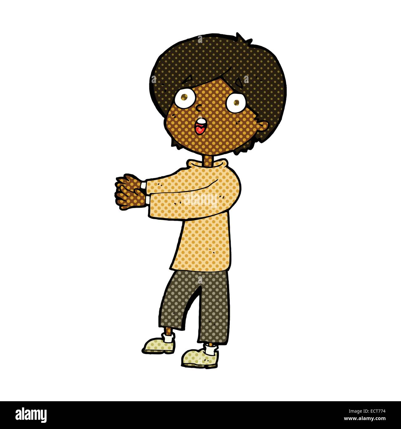retro comic book style cartoon shocked boy Stock Vector Image & Art - Alamy