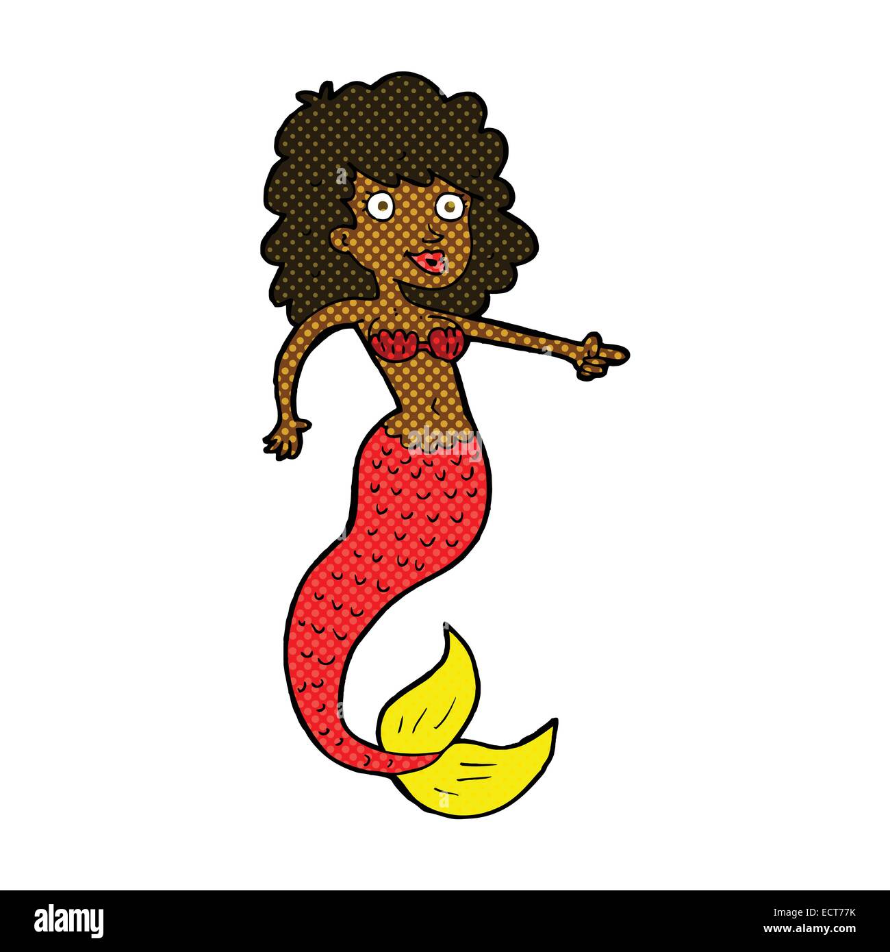 retro comic book style cartoon mermaid Stock Vector Image & Art - Alamy