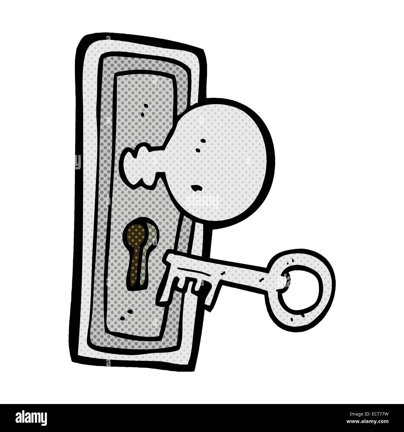 retro comic book style cartoon key and keyhole Stock Vector Image & Art ...