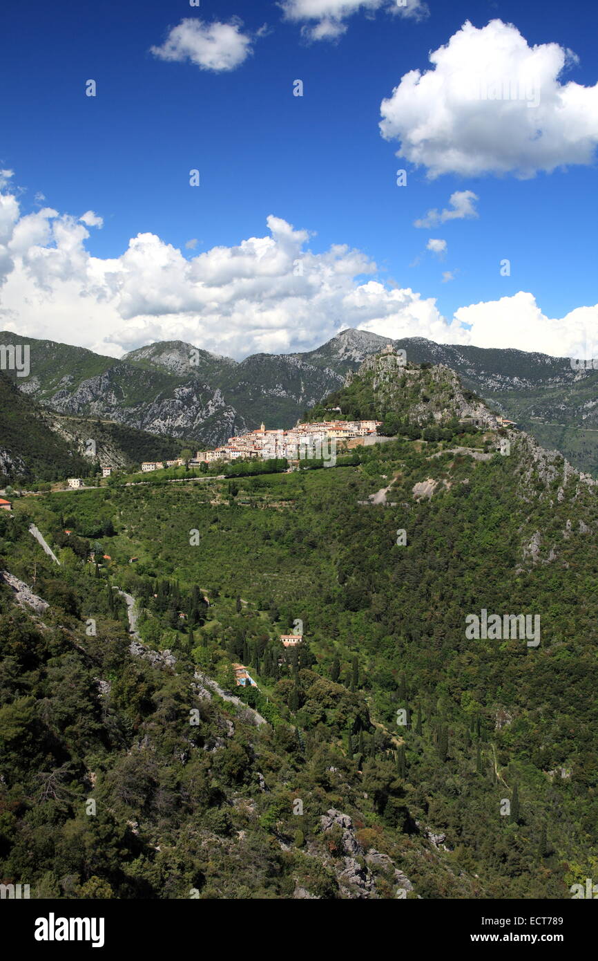 The village of Sainte Agnes. The European highest coastal perched ...