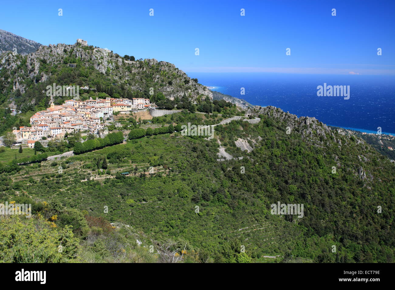 The village of Sainte Agnes. The European highest coastal perched ...