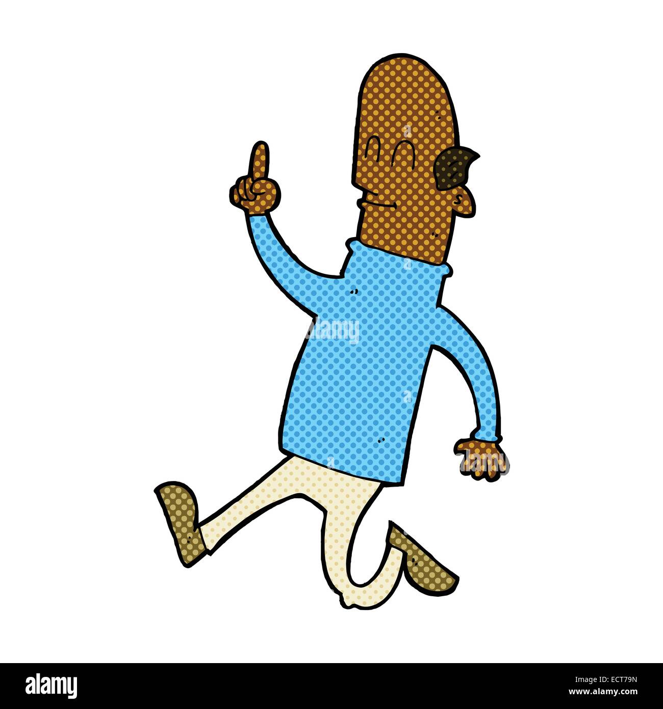 retro comic book style cartoon bald man with idea Stock Vector Image ...