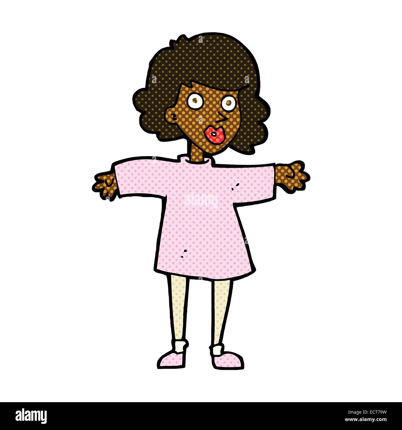retro comic book style cartoon nervous woman Stock Vector Image & Art ...
