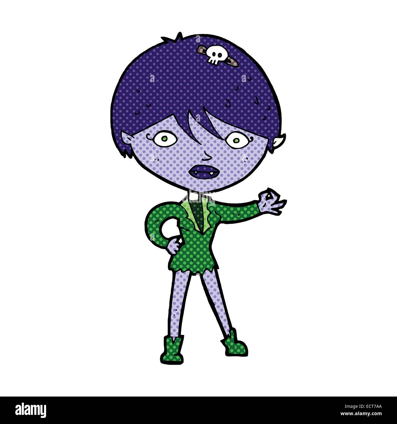 retro comic book style cartoon vampire girl Stock Vector Image & Art ...