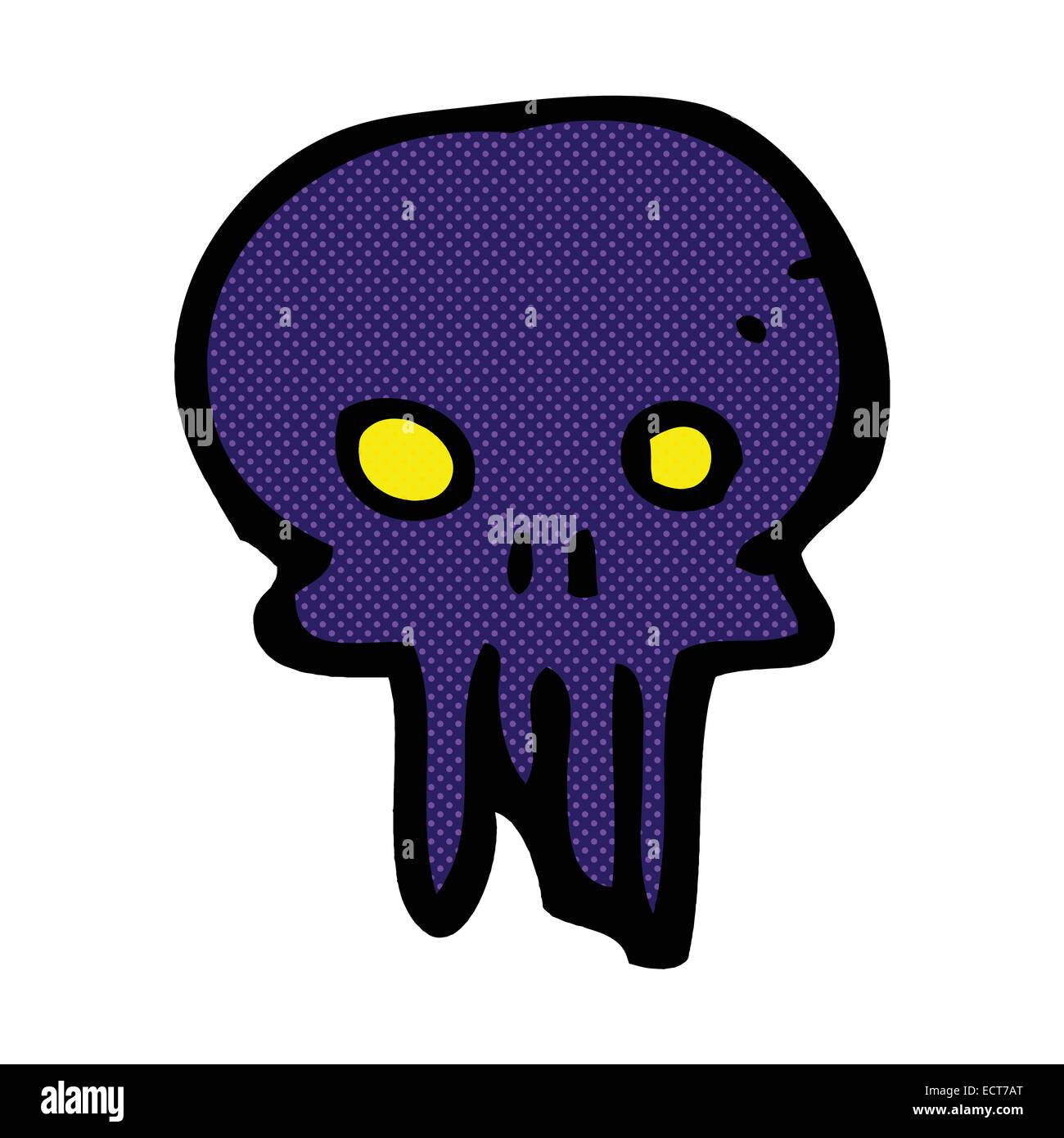retro comic book style cartoon spooky skull symbol Stock Vector Image ...