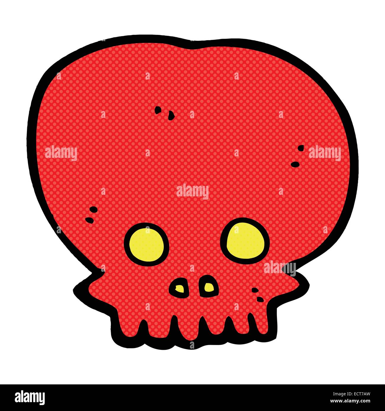 retro comic book style cartoon spooky skull symbol Stock Vector Image ...