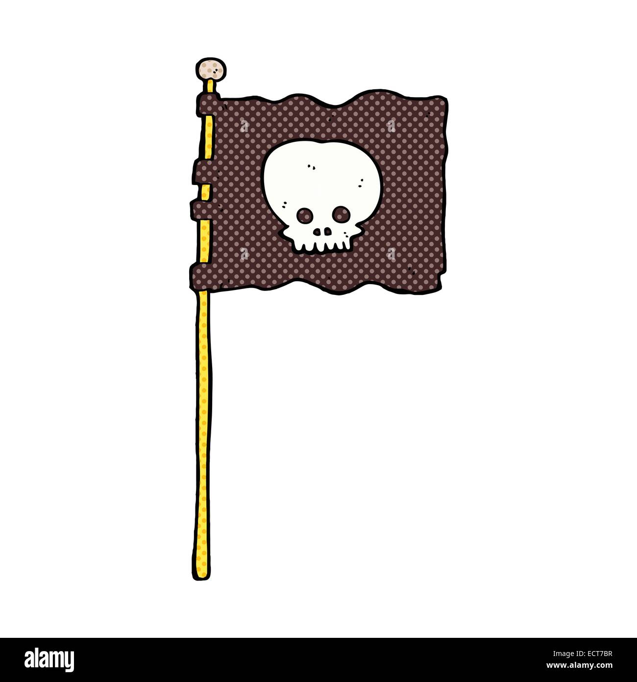 retro comic book style cartoon waving pirate flag Stock Vector Image ...