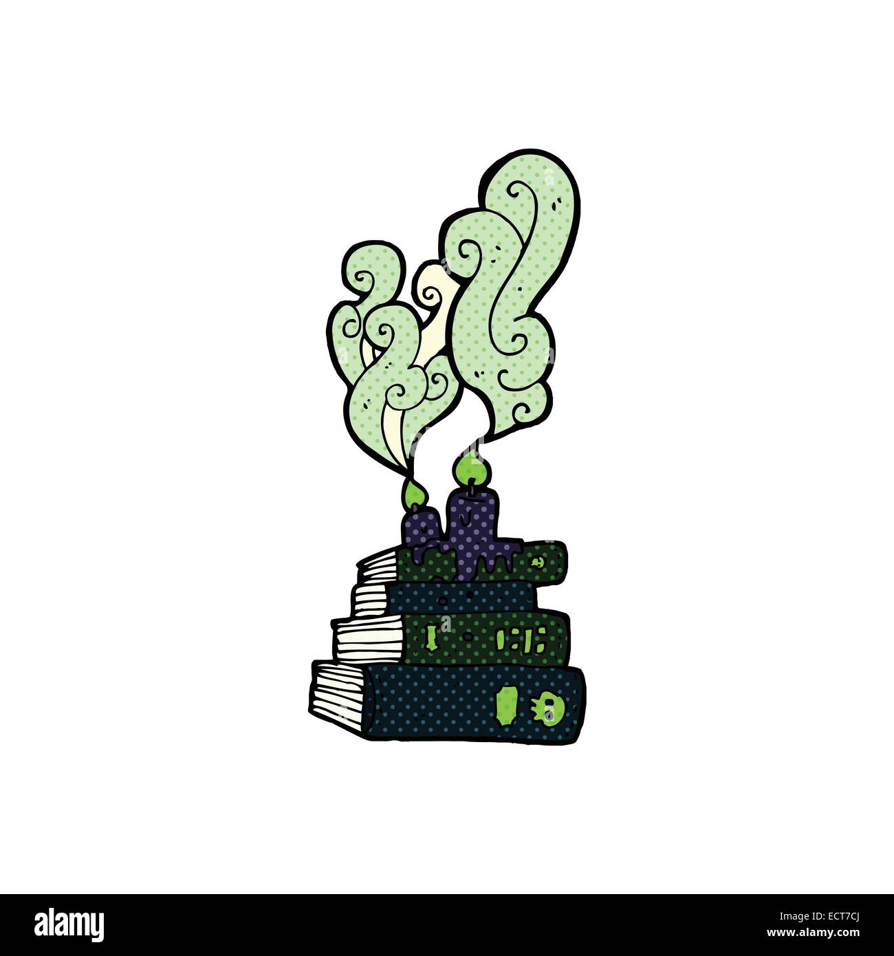 retro comic book style cartoon spooky old books Stock Vector Image ...