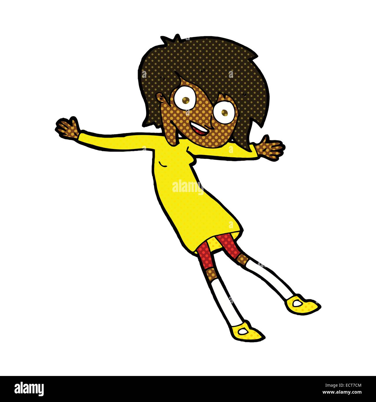 retro comic book style cartoon crazy excited girl Stock Vector Image ...