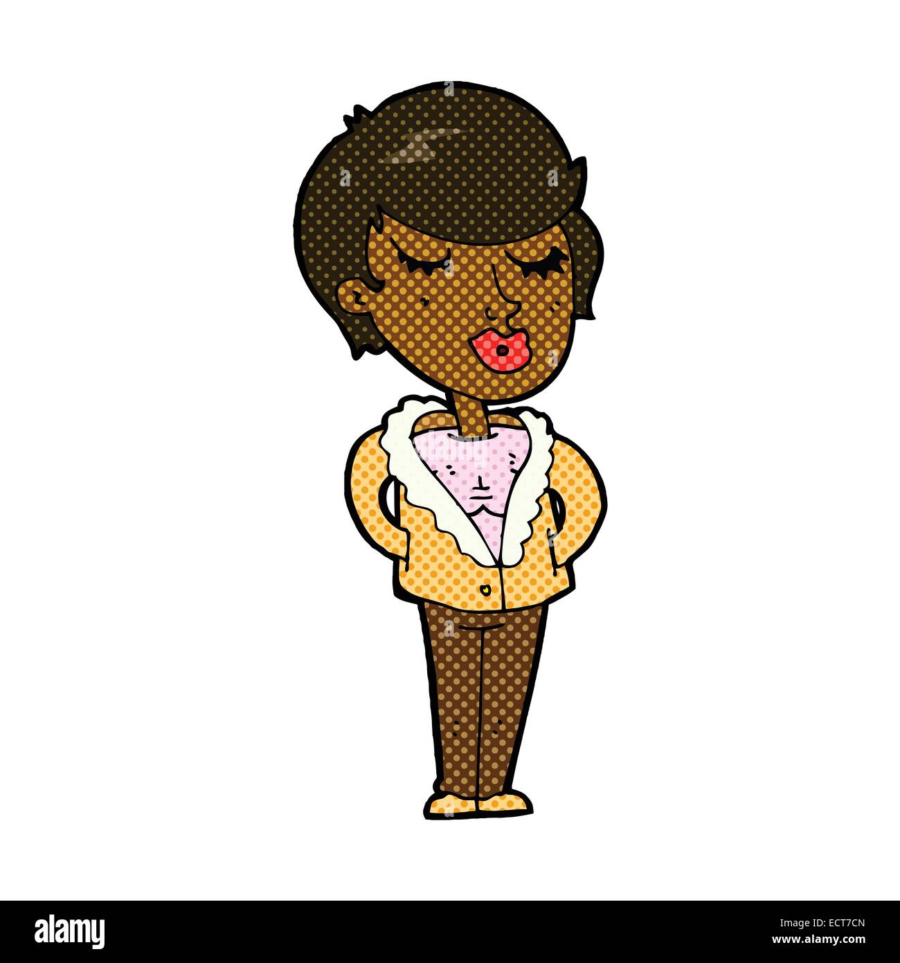 retro comic book style cartoon cool relaxed woman Stock Vector Image ...