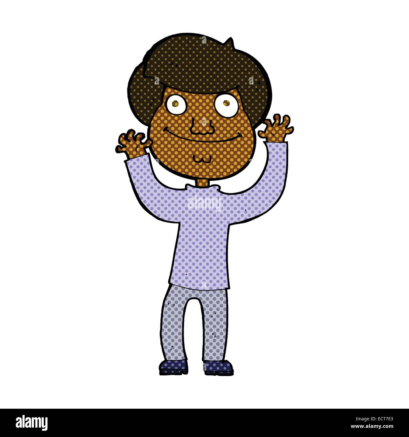 retro comic book style cartoon happy boy Stock Vector Image & Art - Alamy