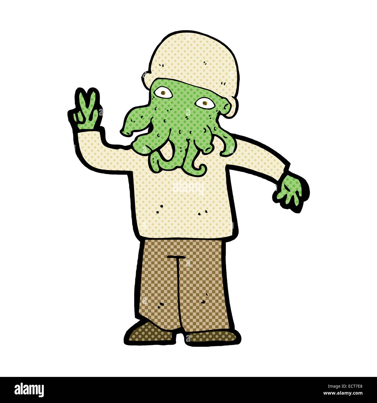 retro comic book style cartoon cool alien Stock Vector Image & Art - Alamy