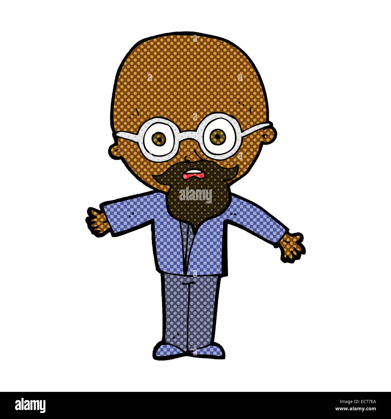 retro comic book style cartoon genius scientist Stock Vector Image ...