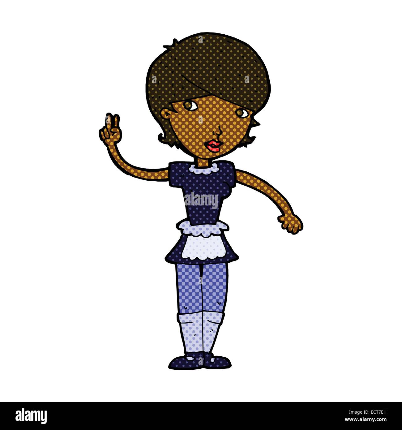 retro comic book style cartoon waitress taking order Stock Vector Image ...