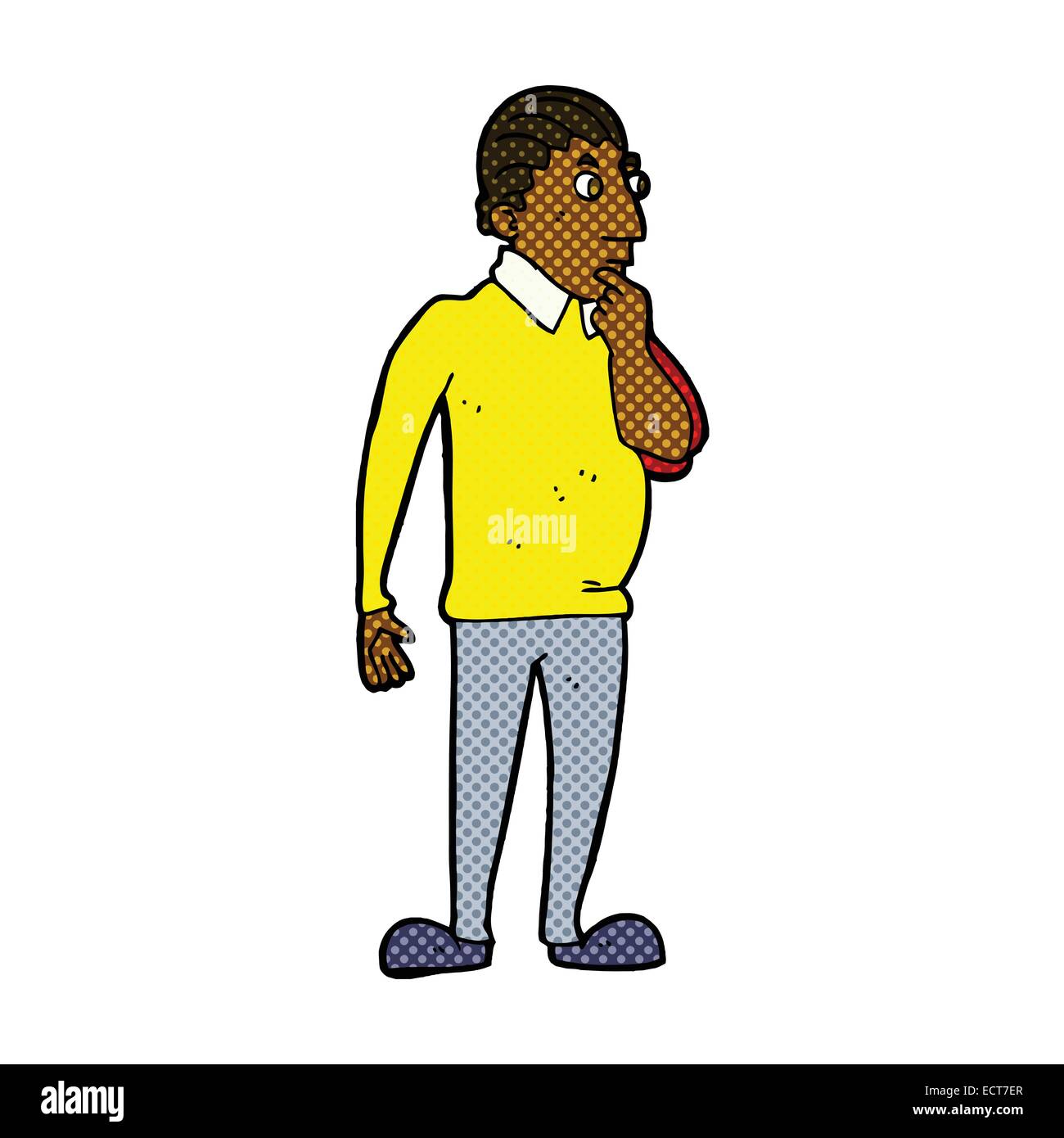 retro comic book style cartoon curious man Stock Vector Image & Art - Alamy