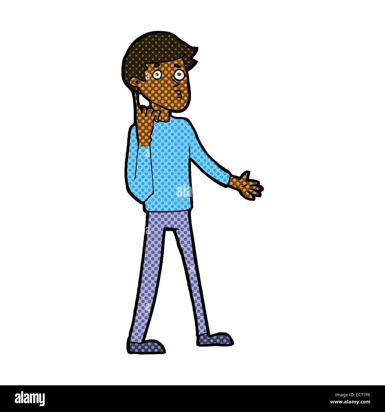retro comic book style cartoon man asking question Stock Vector Image ...