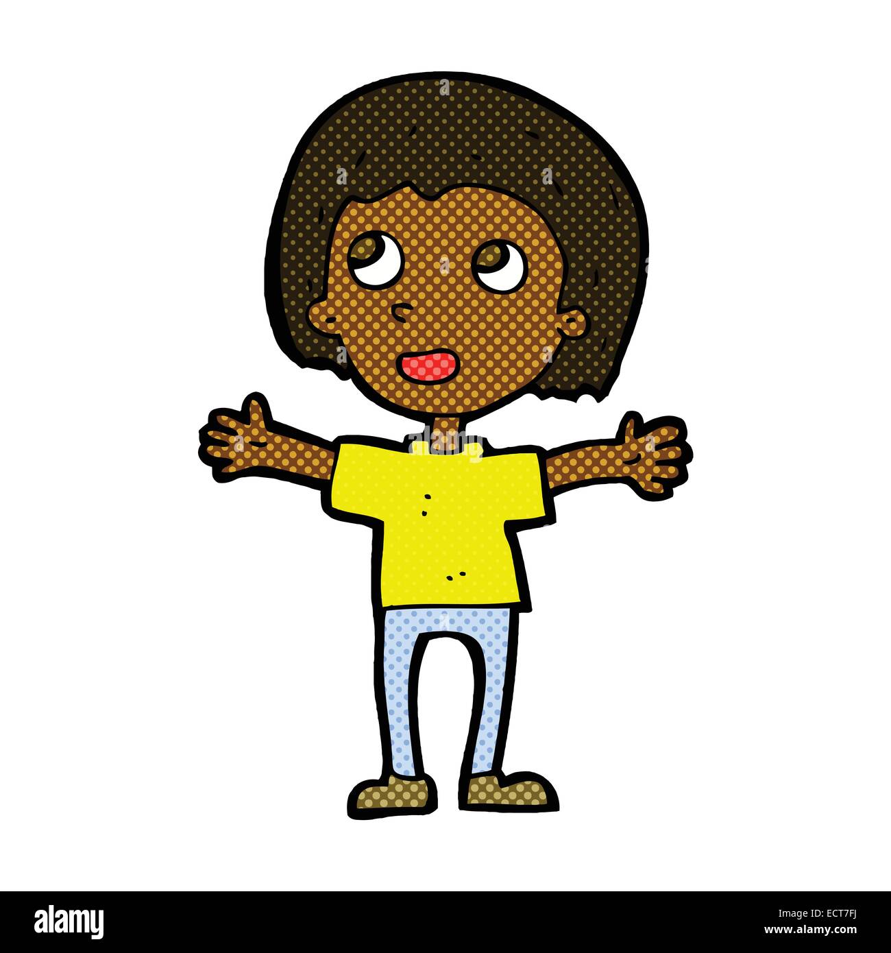 retro comic book style cartoon happy person Stock Vector Image & Art ...