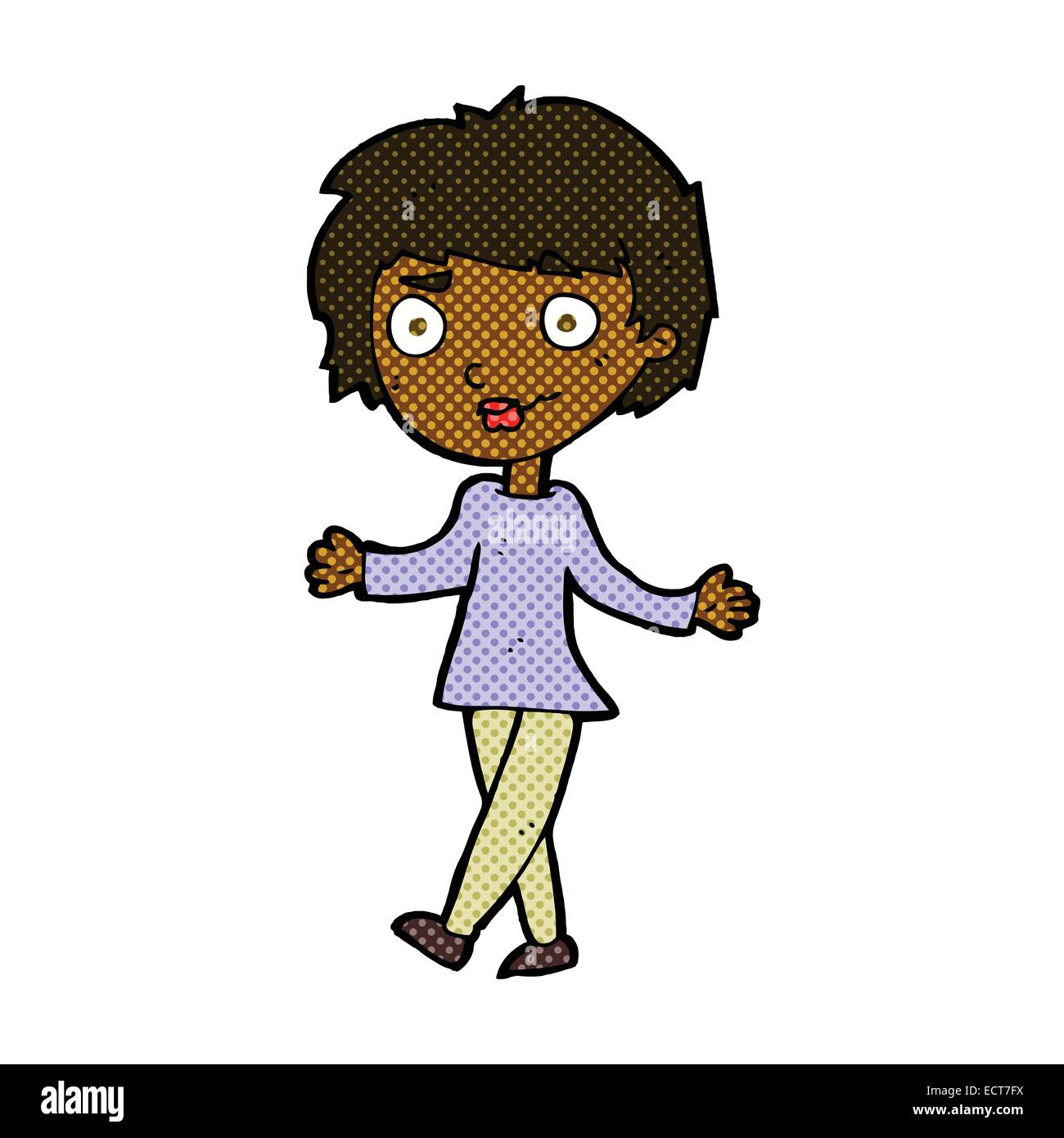 retro comic book style cartoon confused woman Stock Vector Image & Art ...