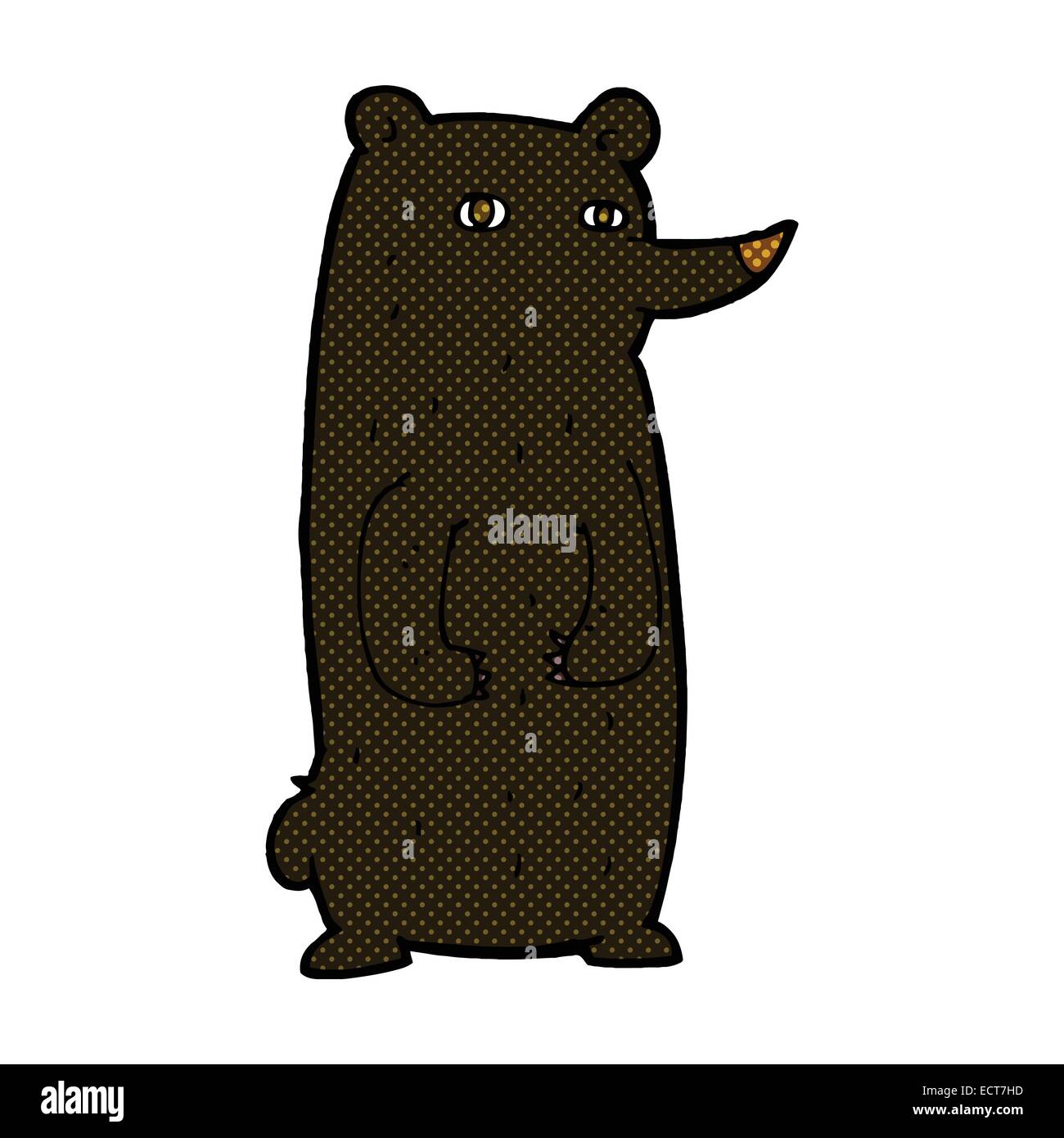 funny retro comic book style cartoon black bear Stock Vector Image ...