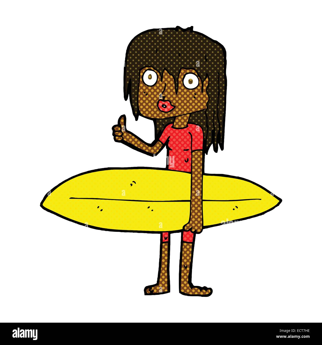 retro comic book style cartoon surfer girl Stock Vector Image & Art - Alamy