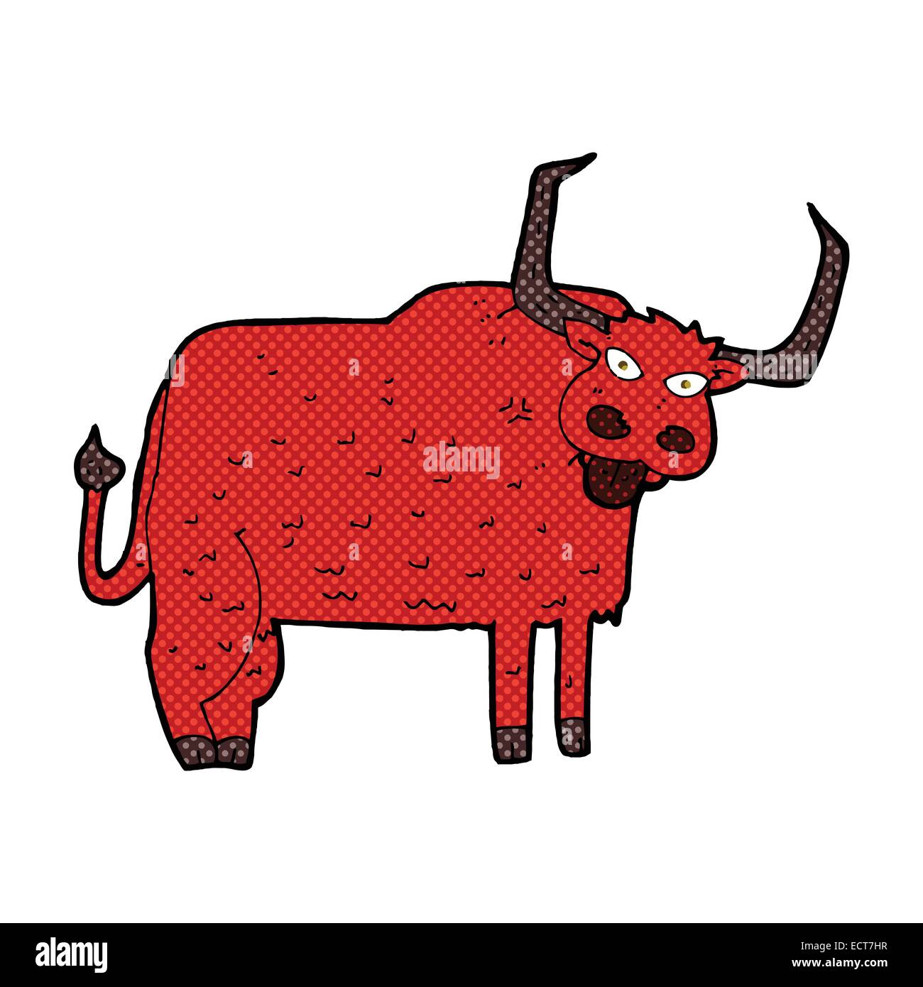 retro comic book style cartoon hairy cow Stock Vector Image & Art - Alamy