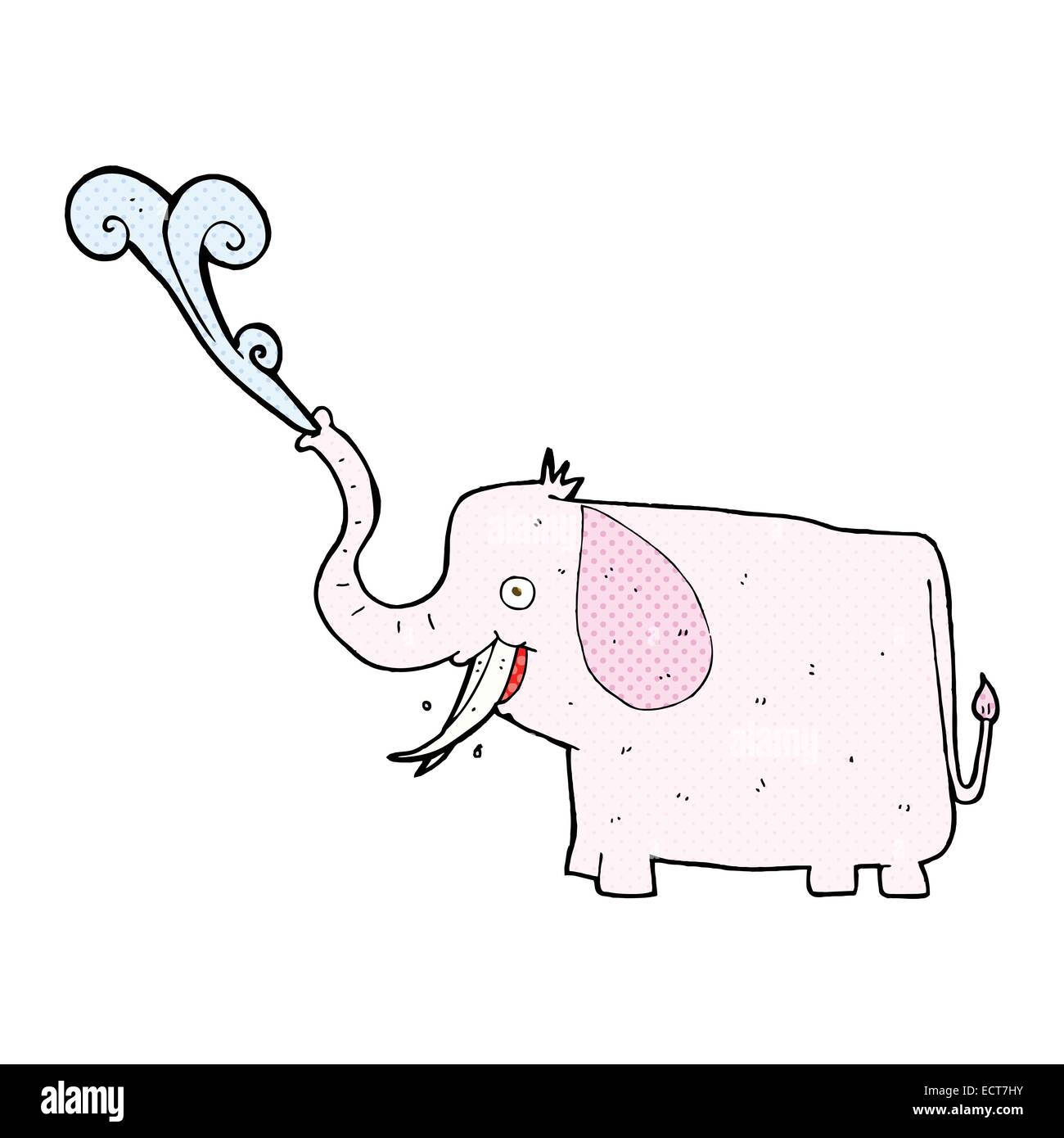 retro comic book style cartoon happy elephant Stock Vector Image & Art ...