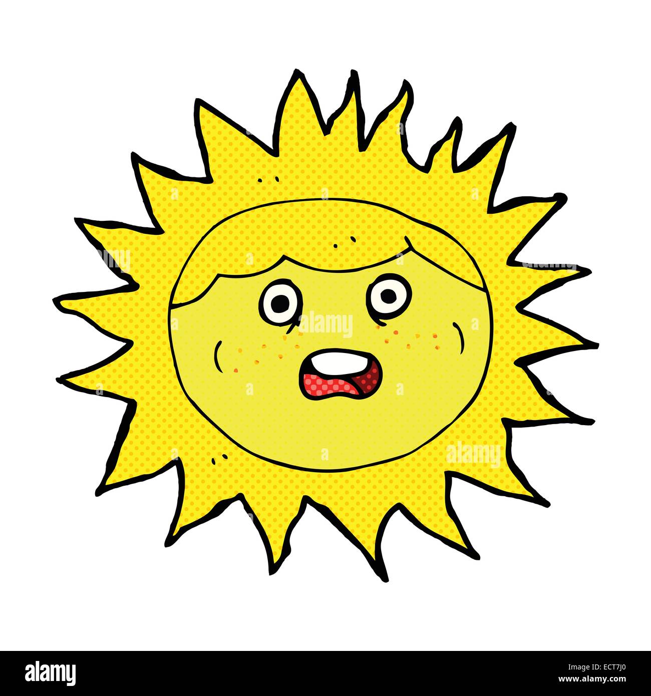 sun retro comic book style cartoon character Stock Vector Image & Art ...