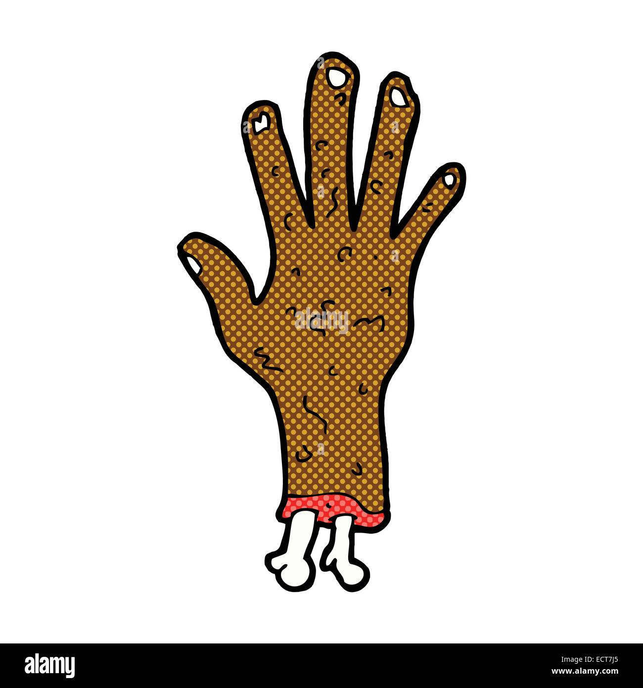 gross zombie hand retro comic book style cartoon Stock Vector Image ...