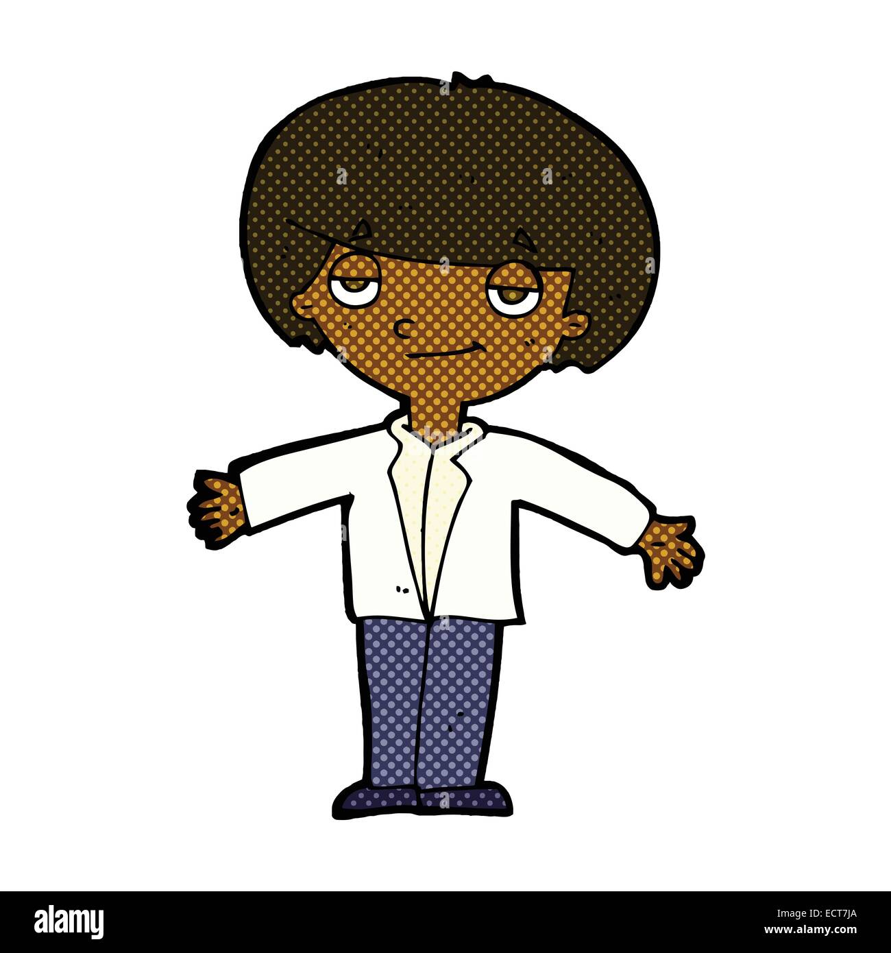 retro comic book style cartoon smug boy Stock Vector Image & Art - Alamy