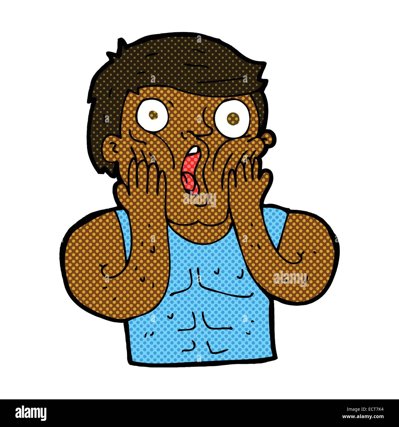 retro comic book style cartoon shocked gym man Stock Vector Image & Art ...