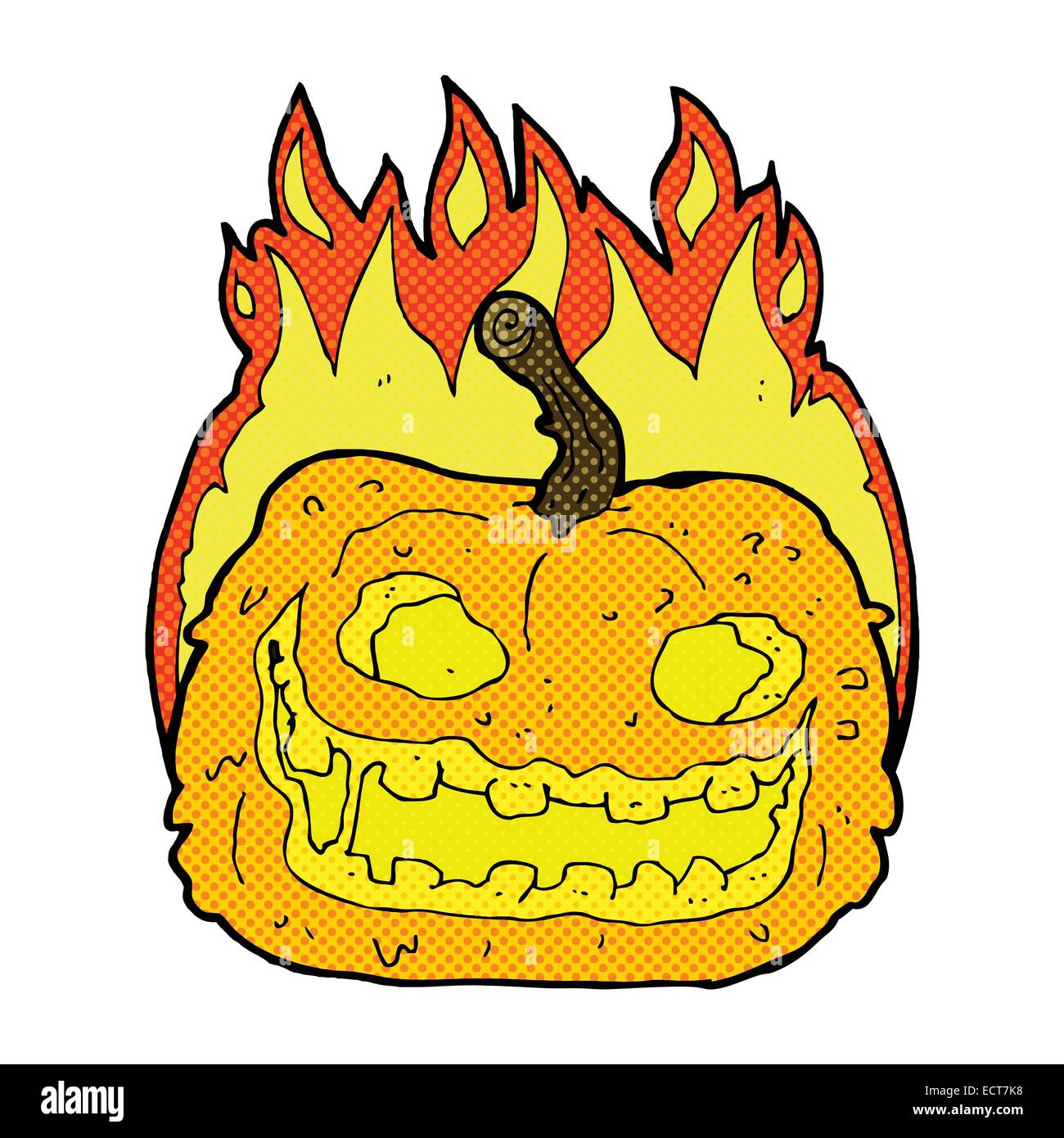 retro comic book style cartoon spooky pumpkin Stock Vector Image & Art ...
