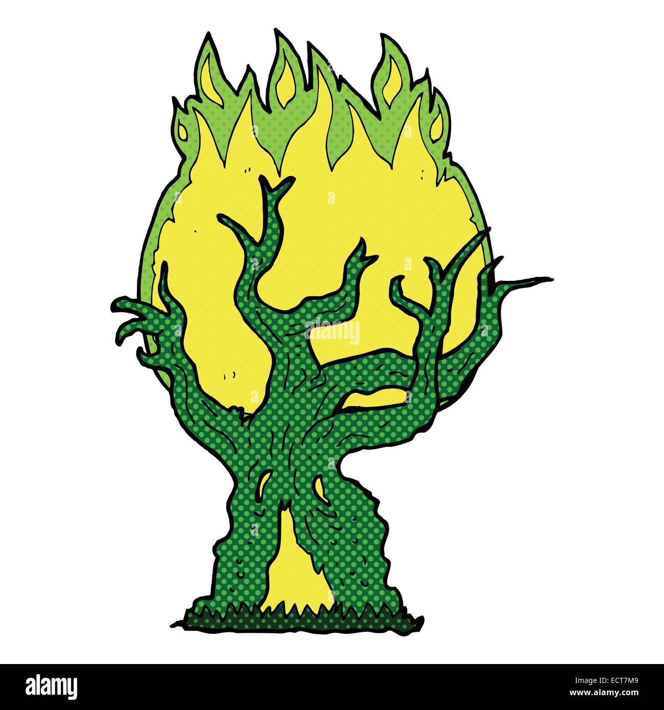 retro comic book style cartoon spooky old tree Stock Vector Image & Art ...