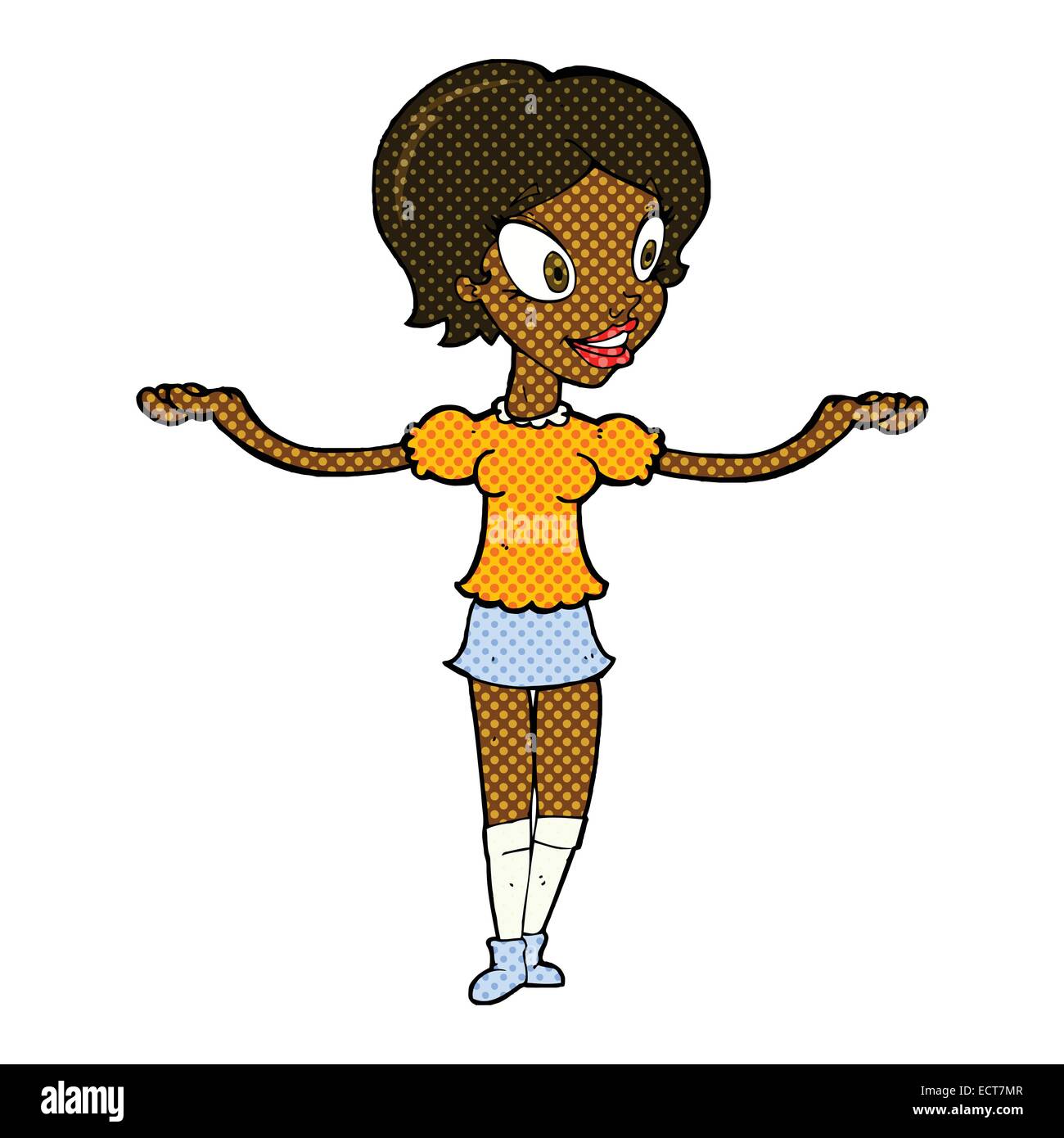 Cartoon woman arms wide hi-res stock photography and images - Alamy