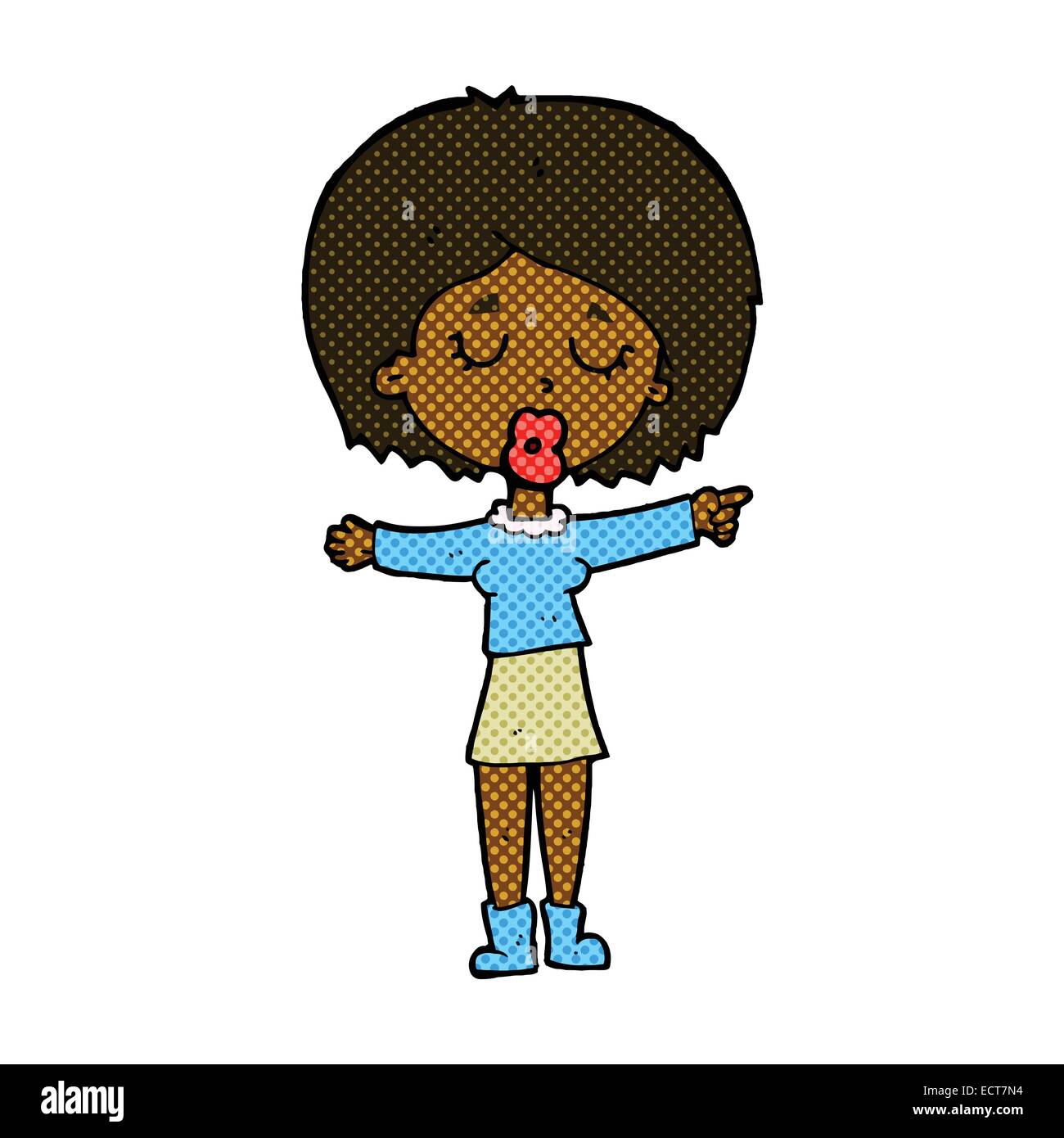 retro comic book style cartoon pointing woman Stock Vector Image & Art ...