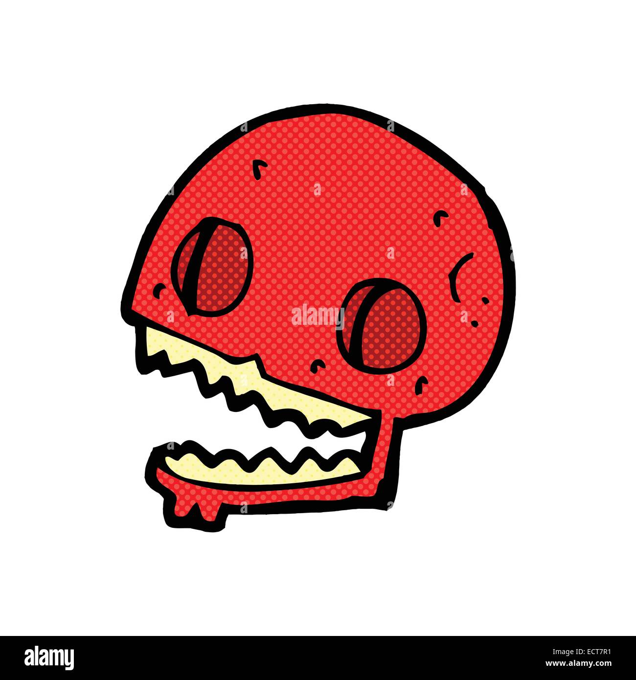 retro comic book style cartoon spooky skull Stock Vector Image & Art ...