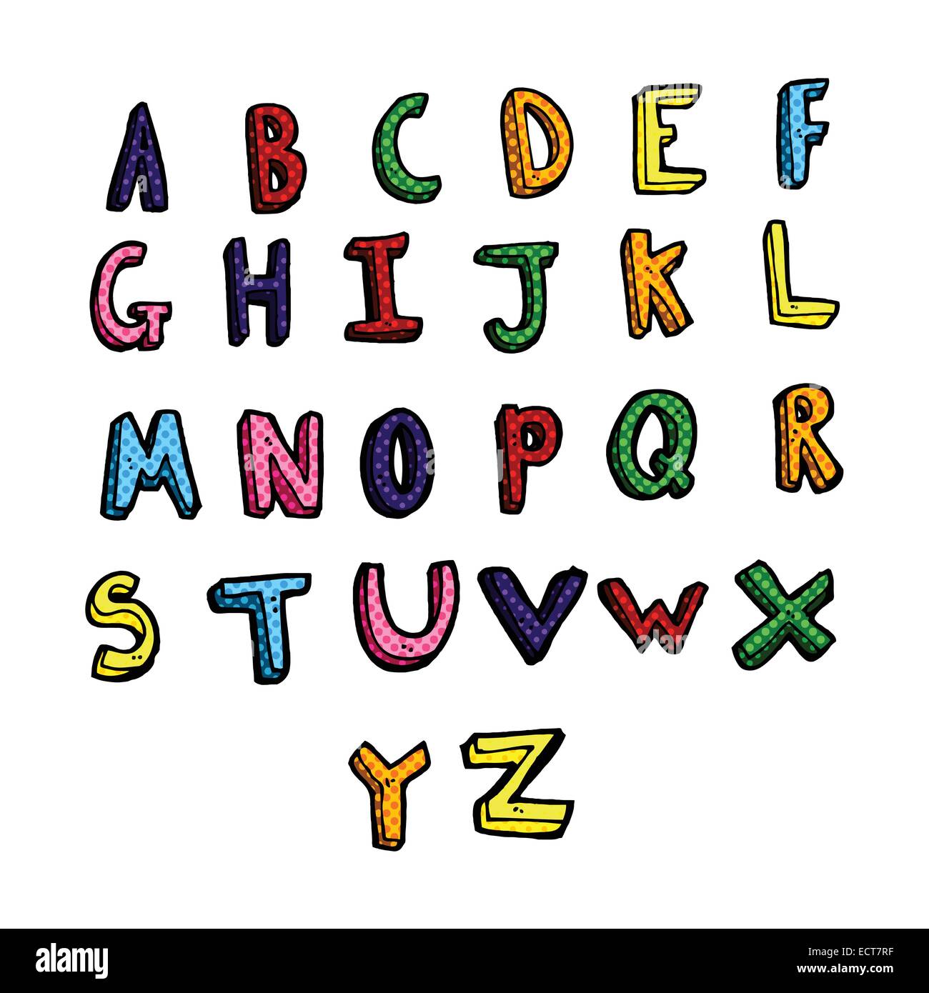 retro comic book style cartoon alphabet Stock Vector Image & Art - Alamy