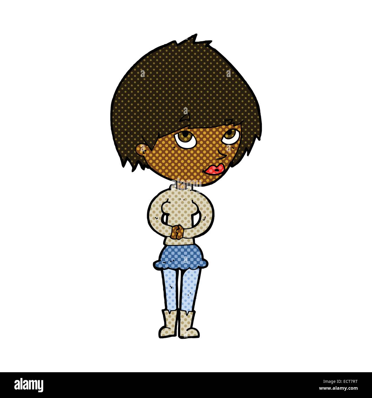 retro comic book style cartoon nervous woman Stock Vector Image & Art ...