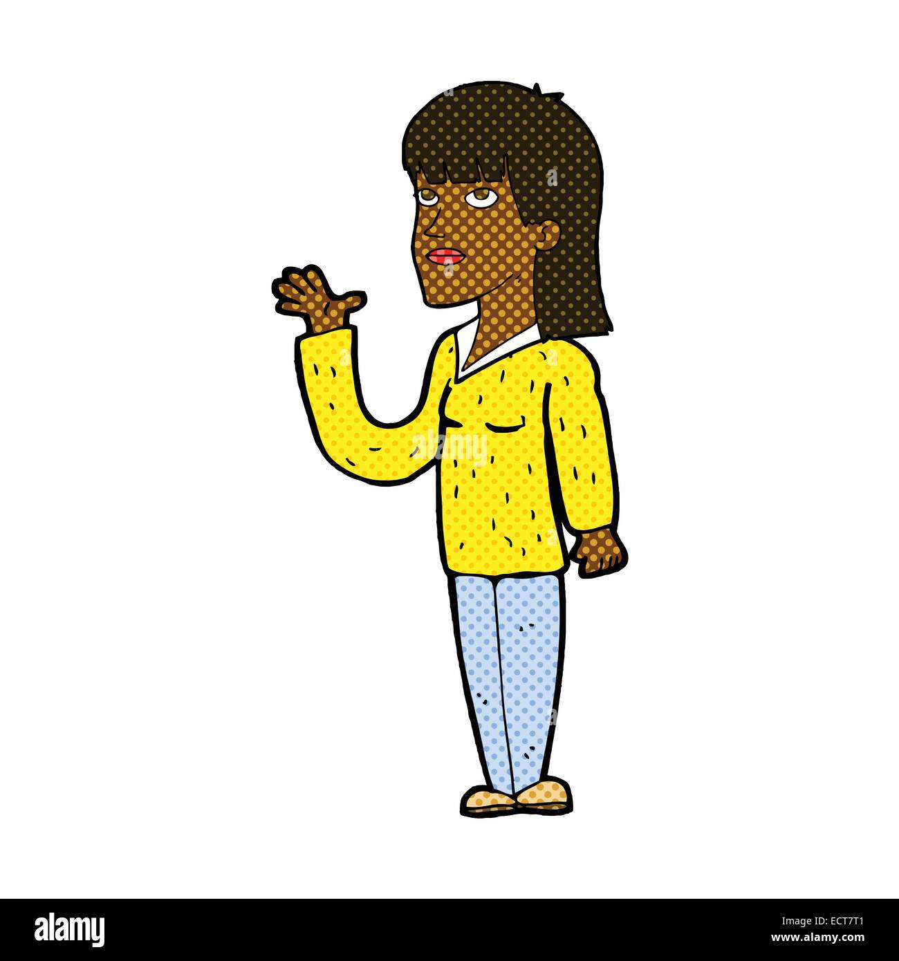 retro comic book style cartoon woman explaining Stock Vector Image ...