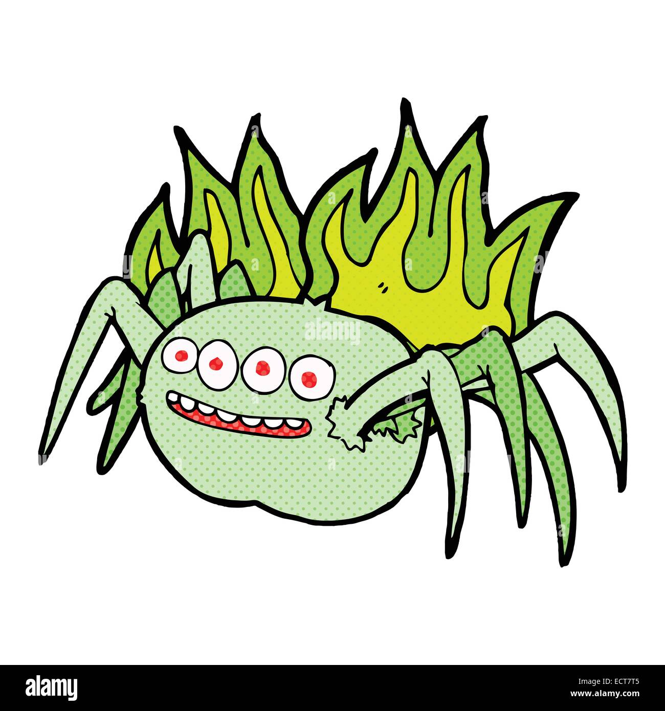 retro comic book style cartoon spooky spider Stock Vector Image & Art ...