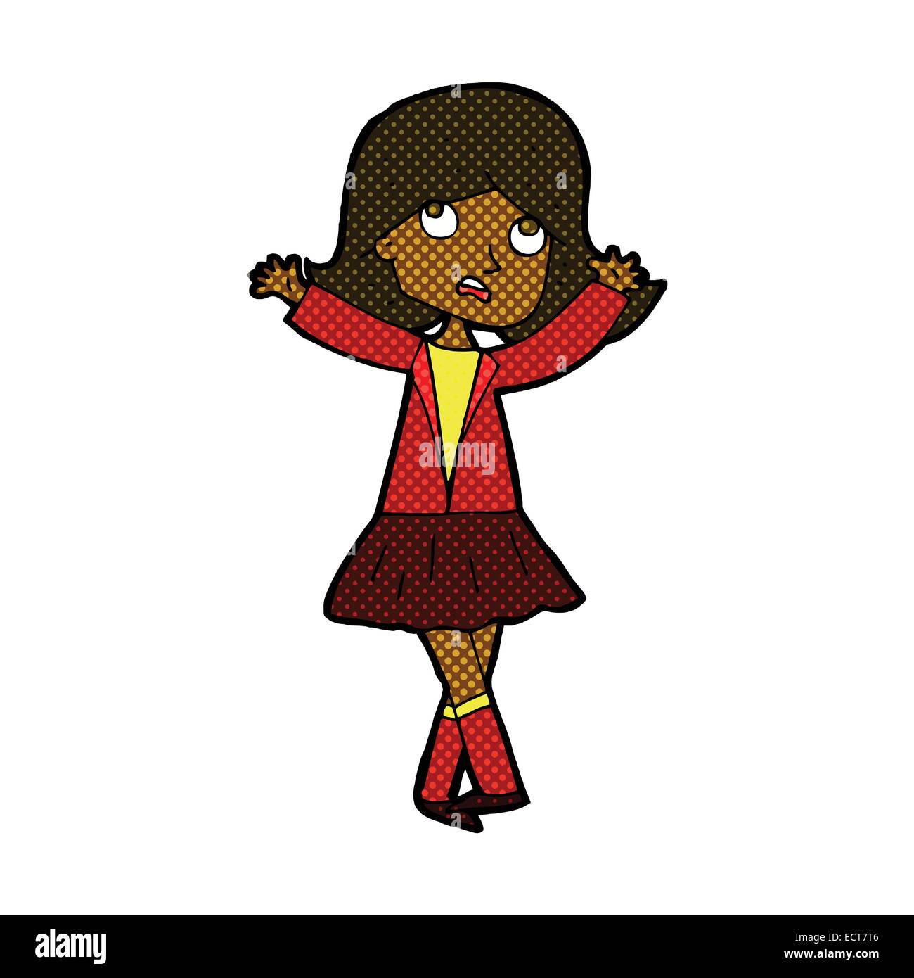 retro comic book style cartoon unhappy girl Stock Vector Image & Art ...