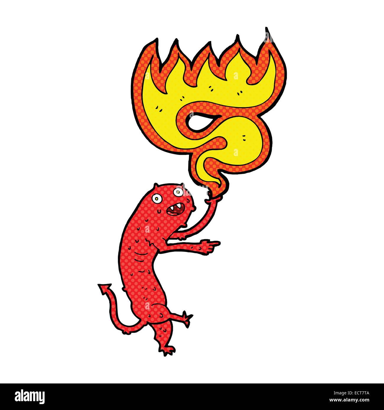 retro comic book style cartoon gross little monster Stock Vector Image ...