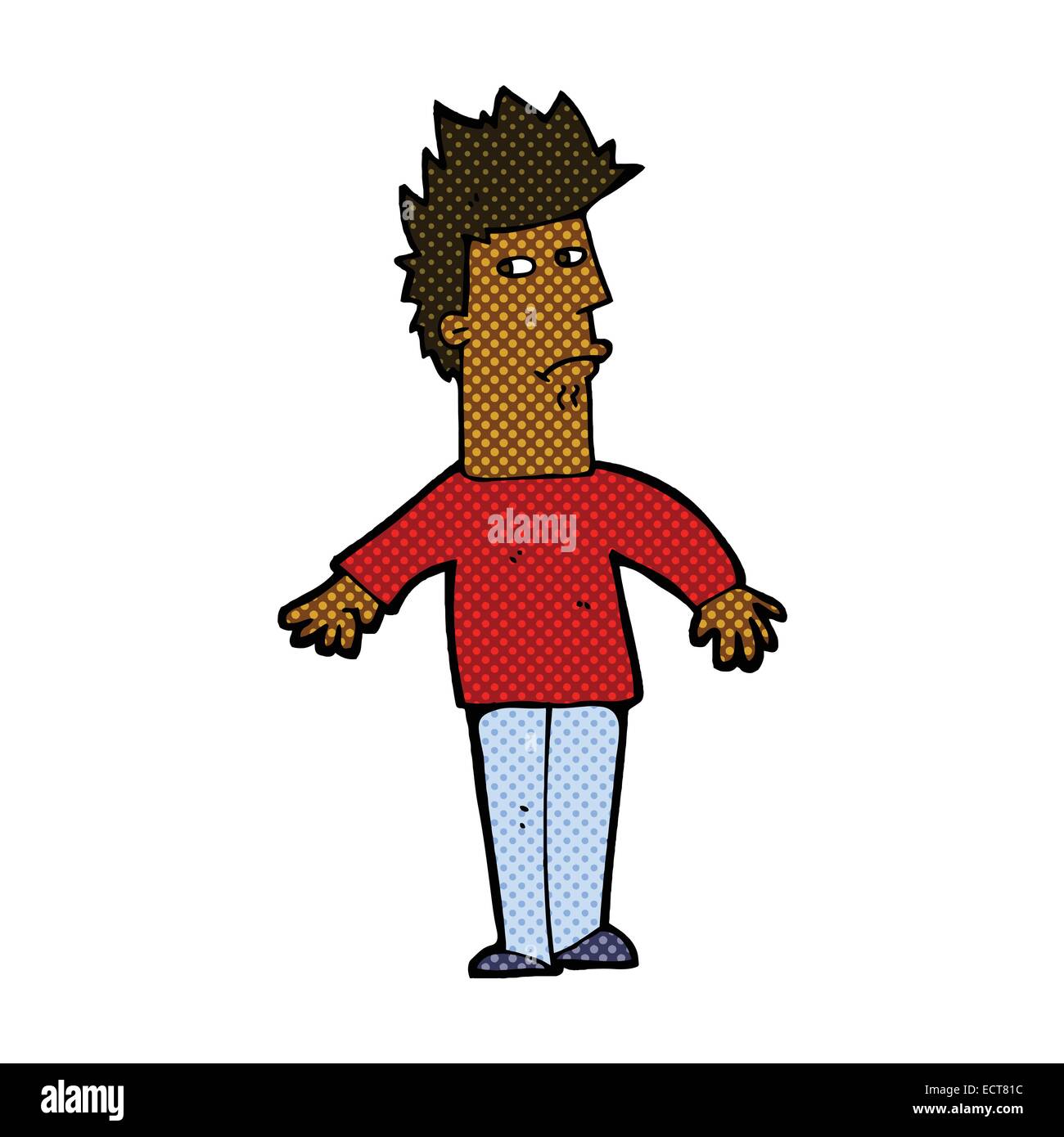 Cartoon style drawing worried man hi-res stock photography and images ...