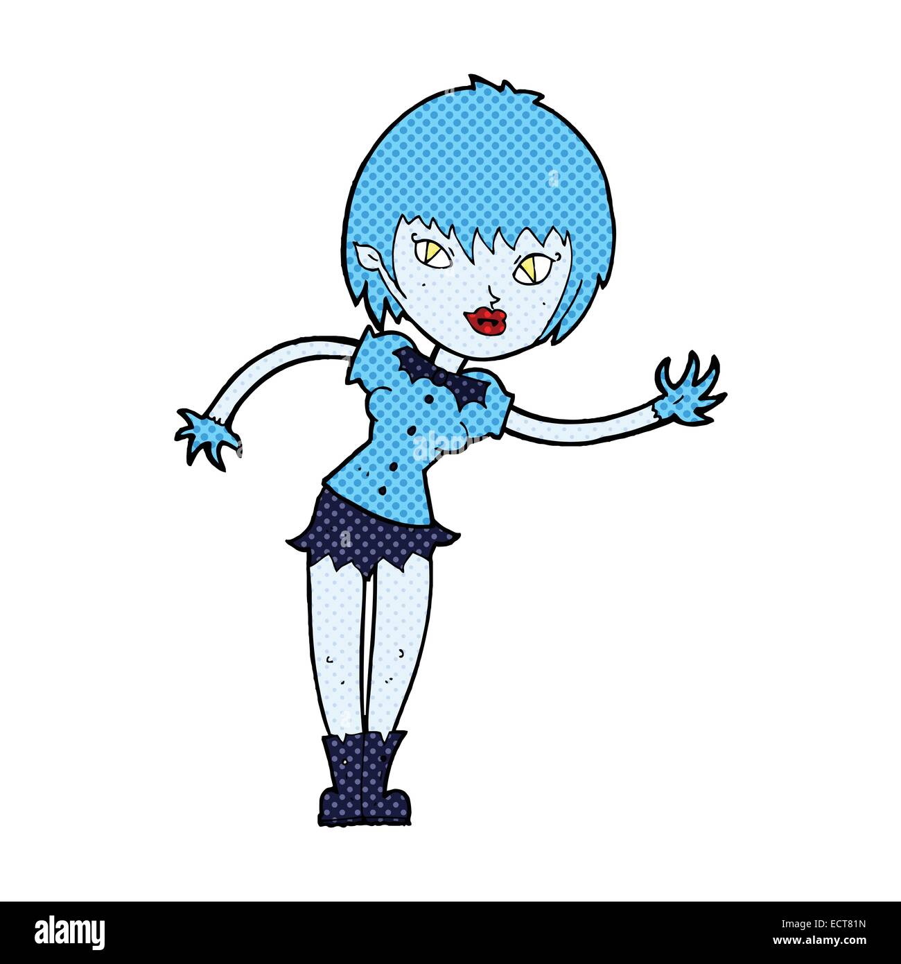 retro comic book style cartoon vampire girl welcoming Stock Vector ...