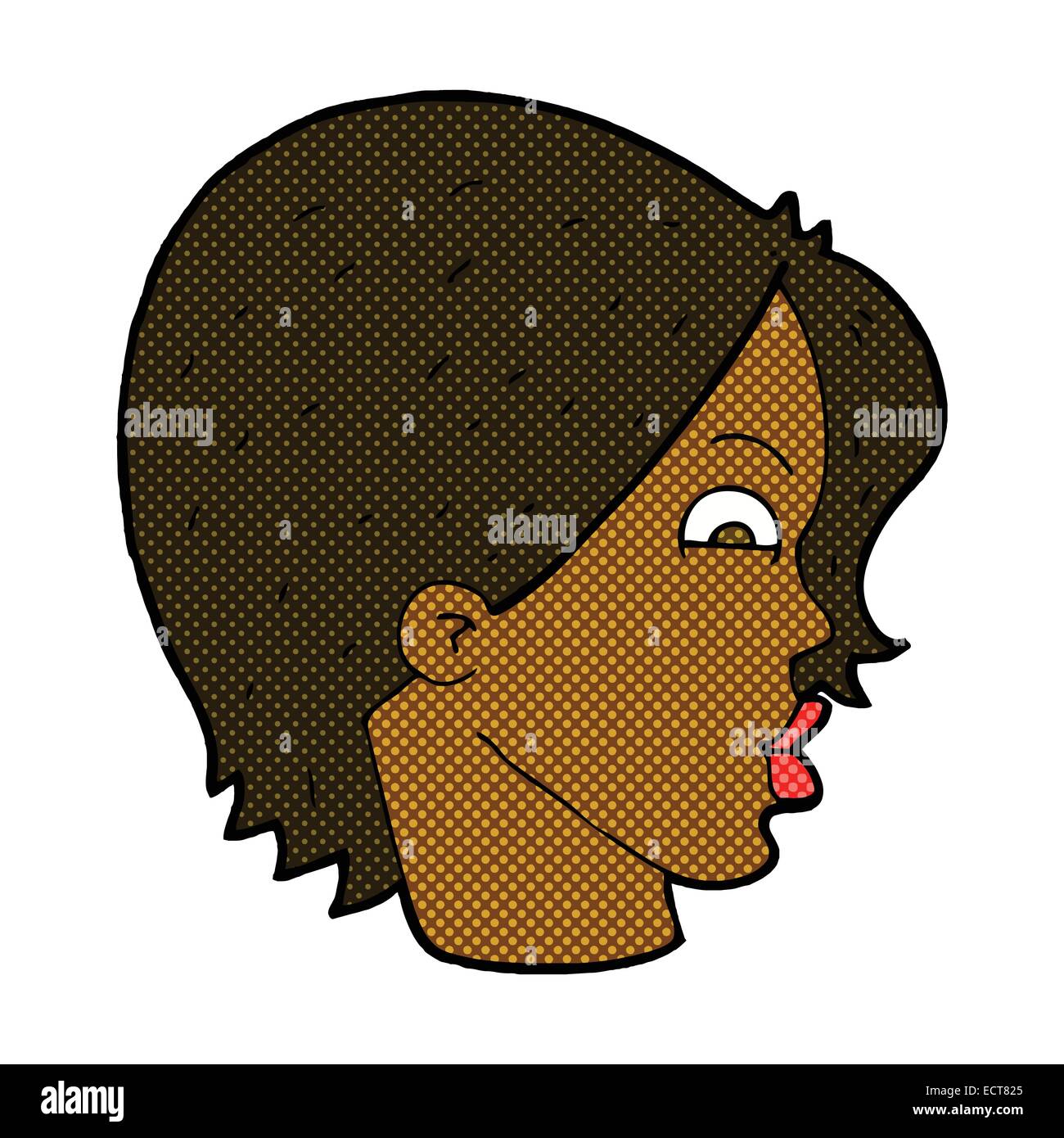 retro comic book style cartoon female face Stock Vector Image & Art - Alamy